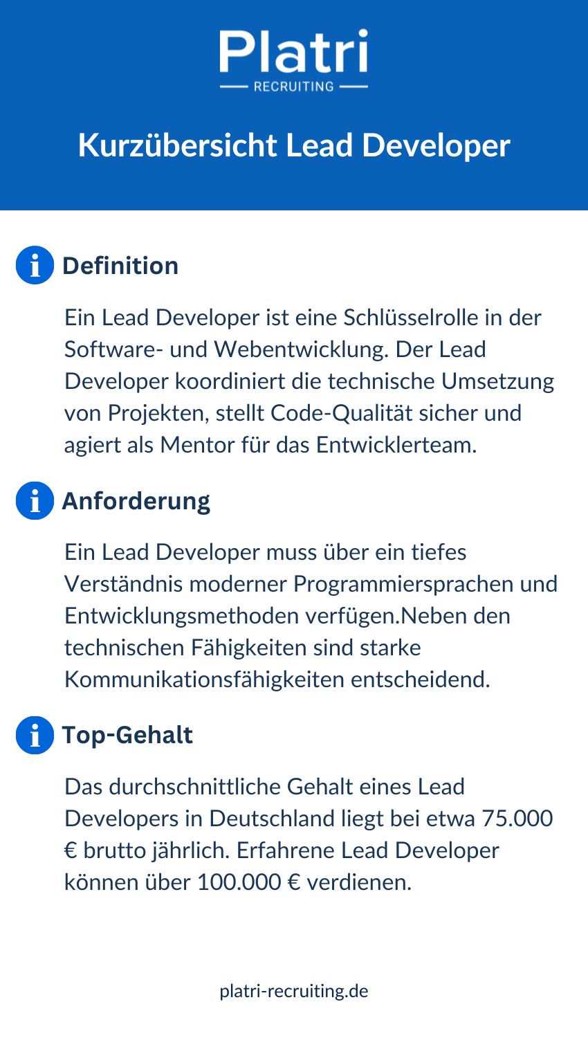 Lead Developer - Aufgaben, Gehalt & weitere Infos